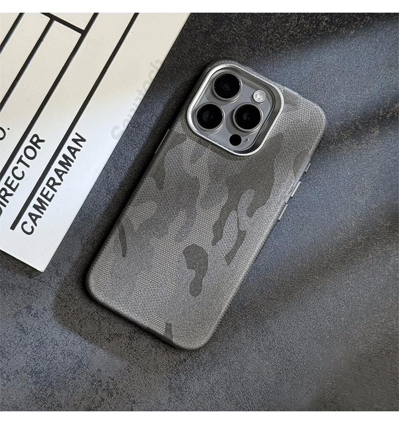 Sanptoch For Magnetic Camouflage Velvet Phone Case For iPhone 16 / 15 ...