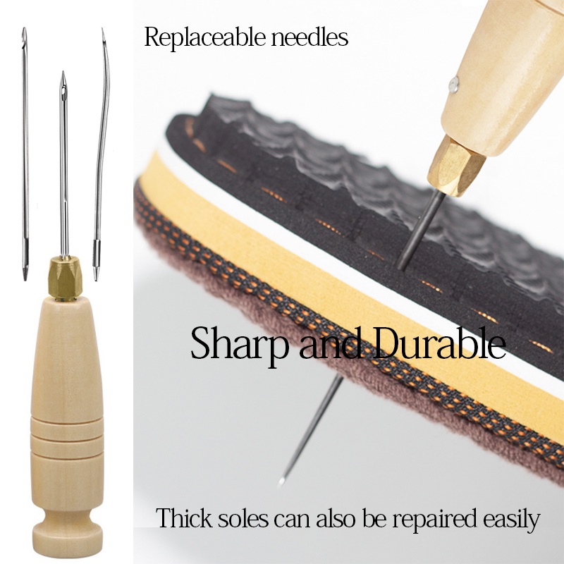 Brand New Leather Sewing Kit DIY Leather Sewing Awl Sharp Needle With ...