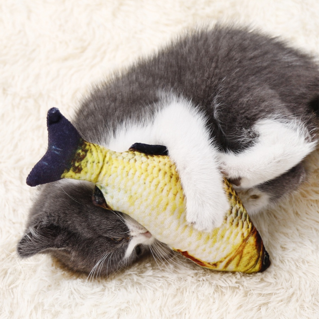 Catnip Toy Interactive Simulation Fish Cat Mint Fidget Toys Stuffed Playing Toy For Cat Kitten ...