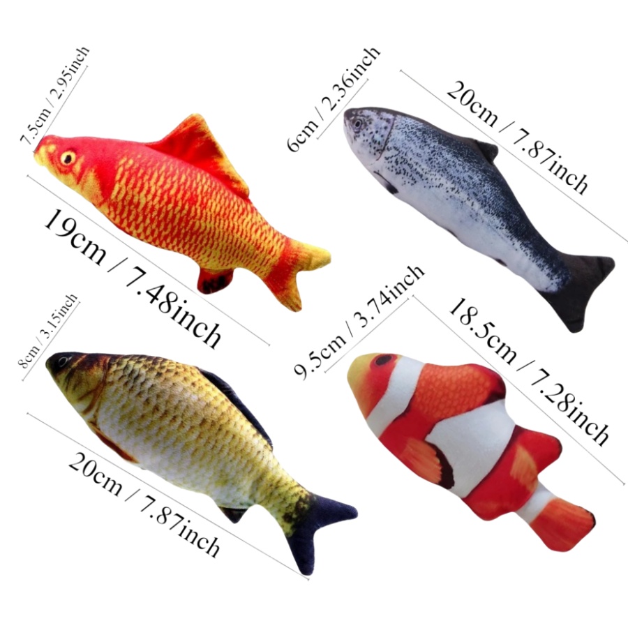 Catnip Toy Interactive Simulation Fish Cat Mint Fidget Toys Stuffed ...