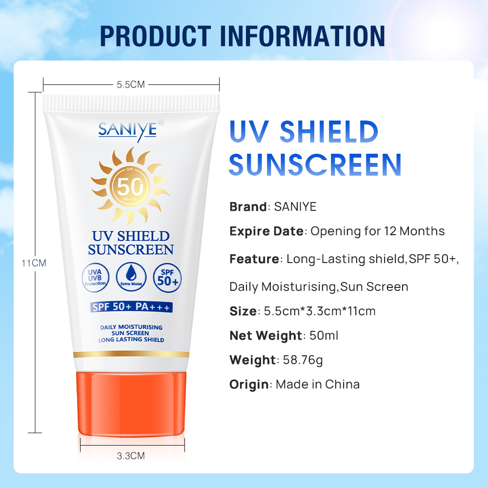 SANIYE Sunblock SPF90 PA+++ Body Face Sunscreen High Level Sun Protection Sun Cream Travel Size ...