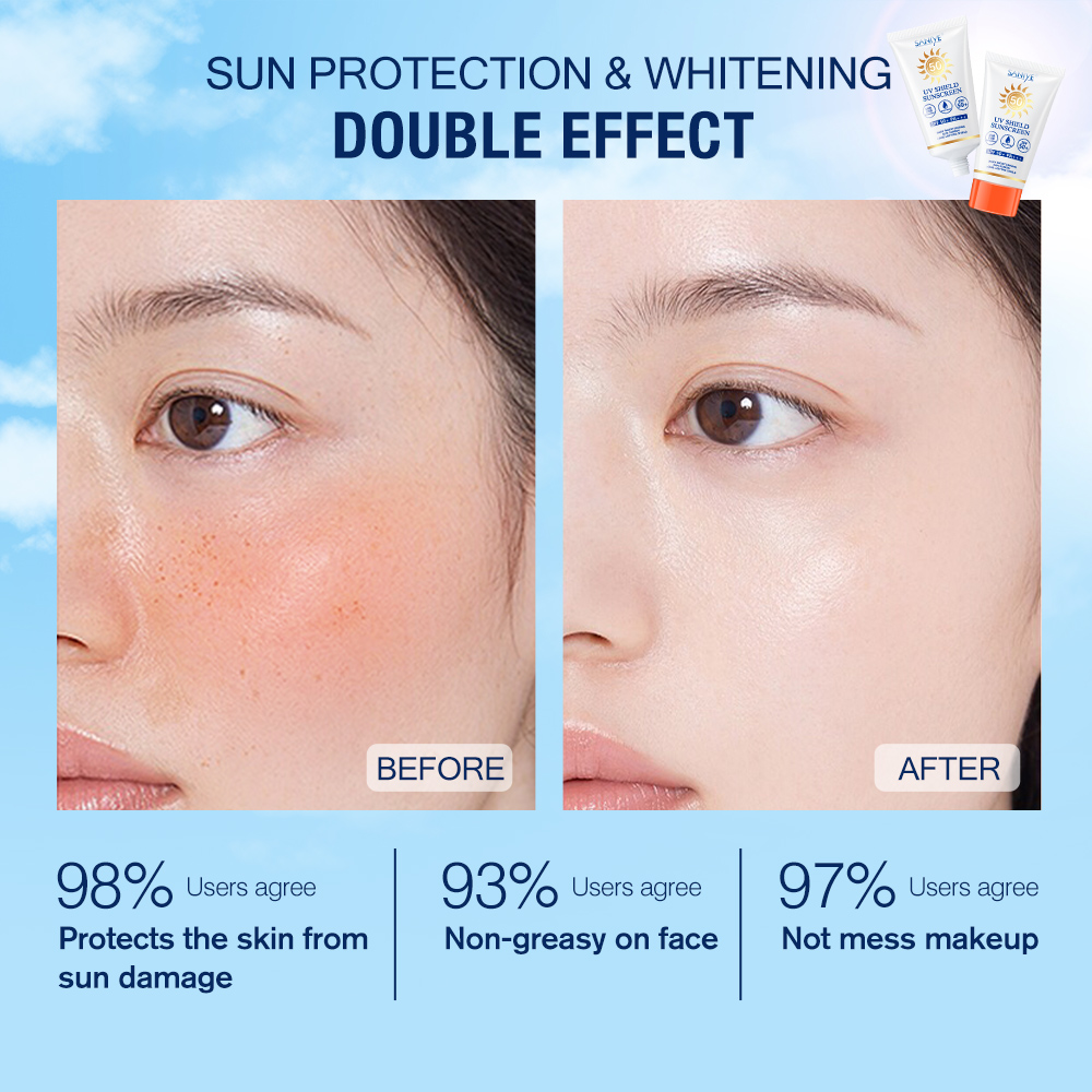 SANIYE Sunblock SPF90 PA+++ Body Face Sunscreen High Level Sun Protection Sun Cream Travel Size ...