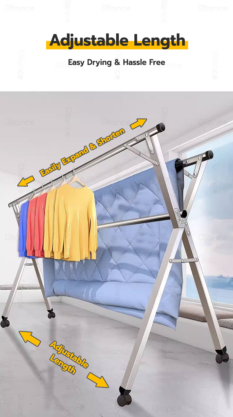 Uliance 240cm Foldable Sampayan Indoor Outdoor Rack Stainless Steel ...
