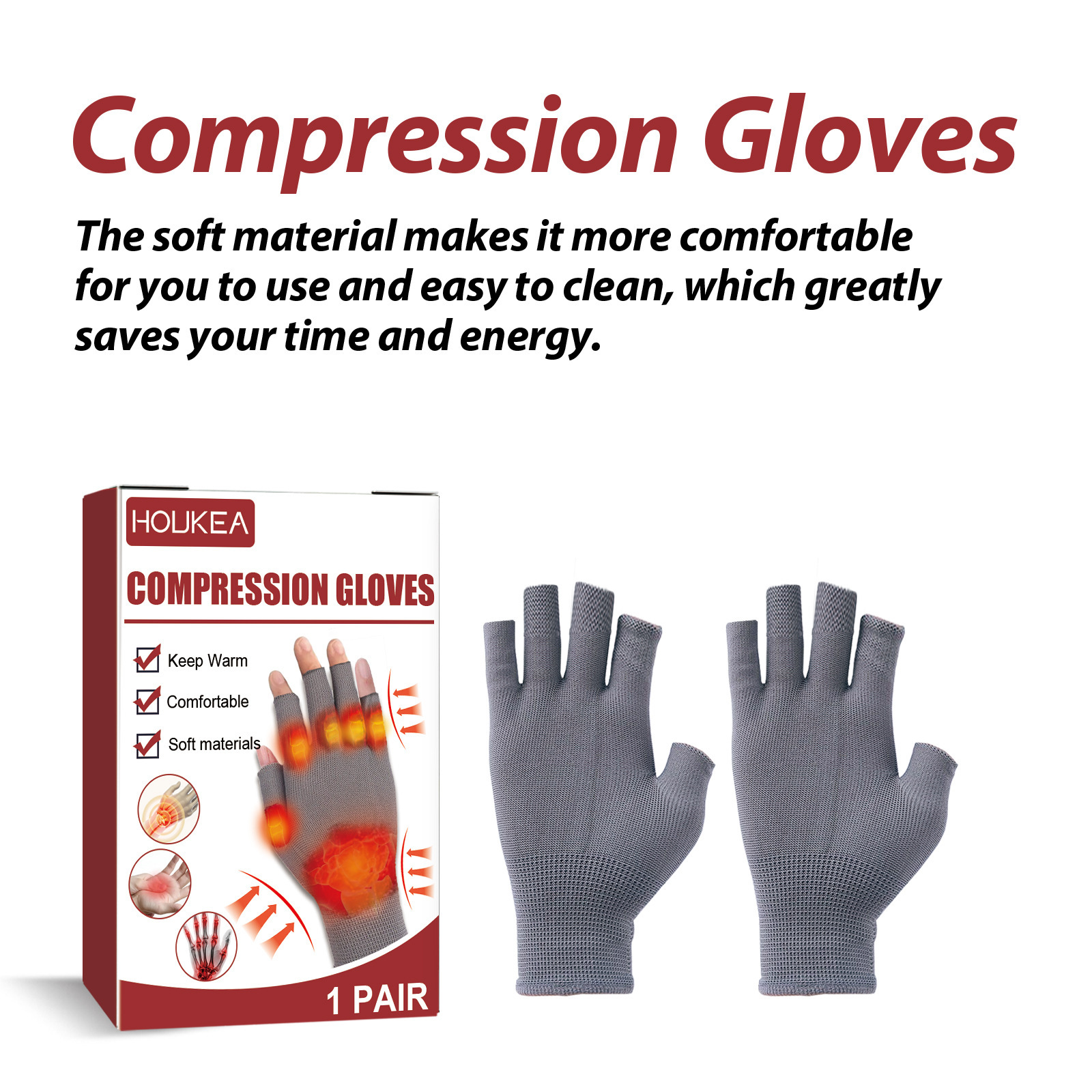 Houkea Joints Pressing Glove Relieves Hands Joints Soreness Swelling ...