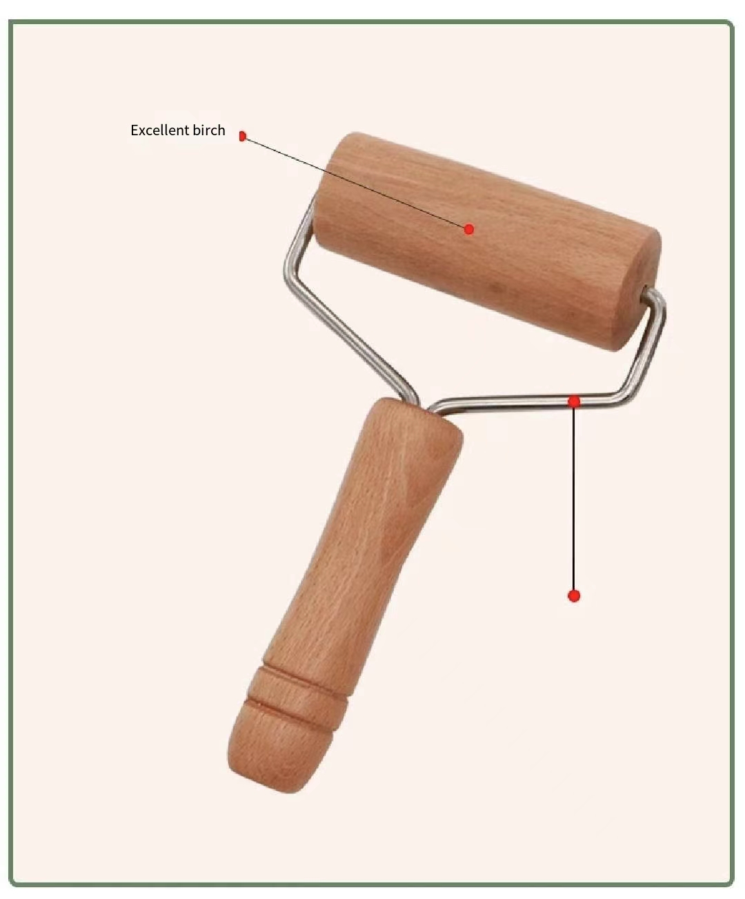 Solid wood roller rolling pin household double head baking cake non ...