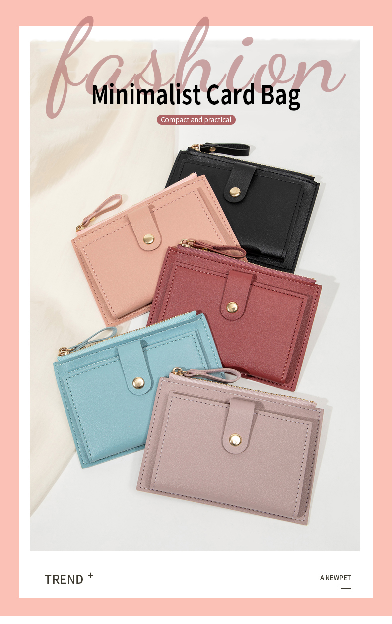 MIYIN Slim Wallet Mini Buckle Closure RFID Card Holder Zippered Coin ...