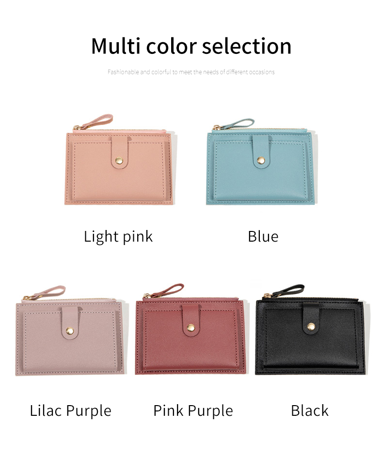 MIYIN Slim Wallet Mini Buckle Closure RFID Card Holder Zippered Coin ...