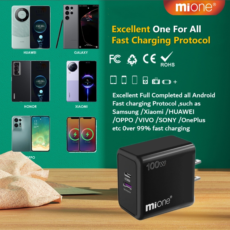 Mione 100W Fast Charger Adapter USB Type C Adaptor USB C PD Fast ...