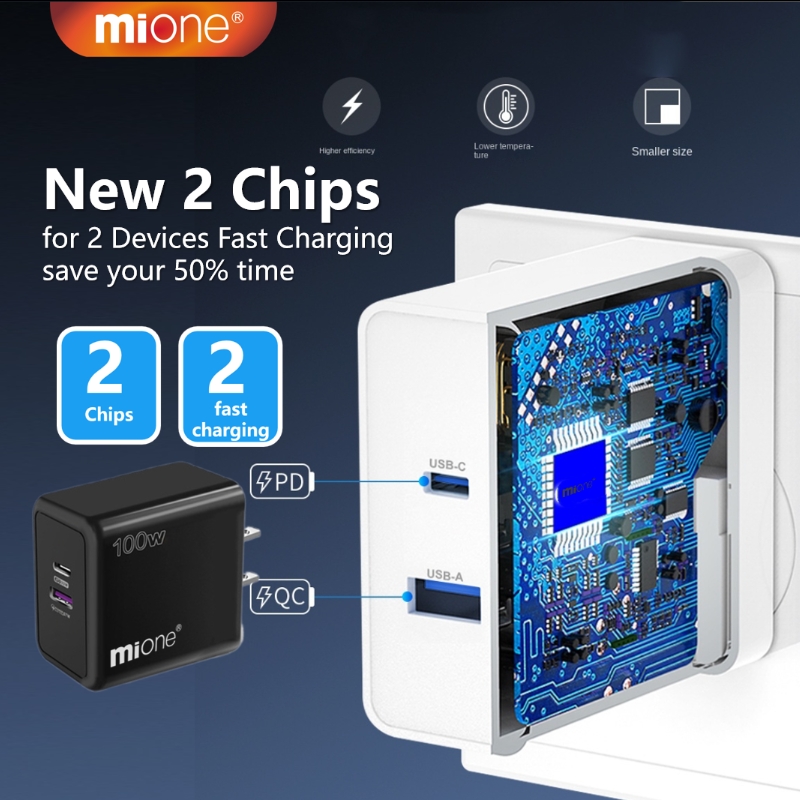 Mione 100W Fast Charger Adapter USB Type C Adaptor For iPhone 13 14 15 ...