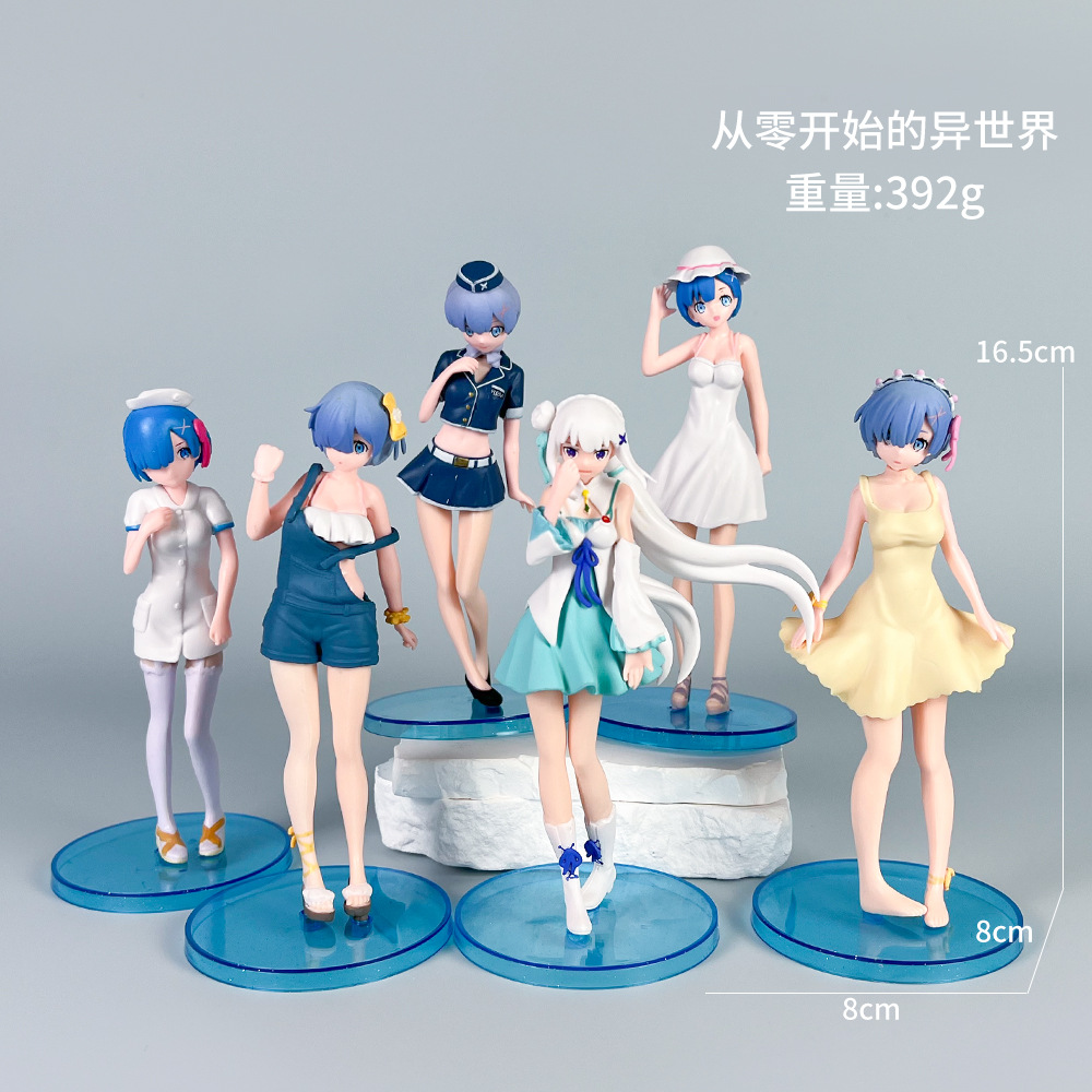 6Pcs/Set 16.5cm Re:Life In A Different World From Zero Anime Figure ...