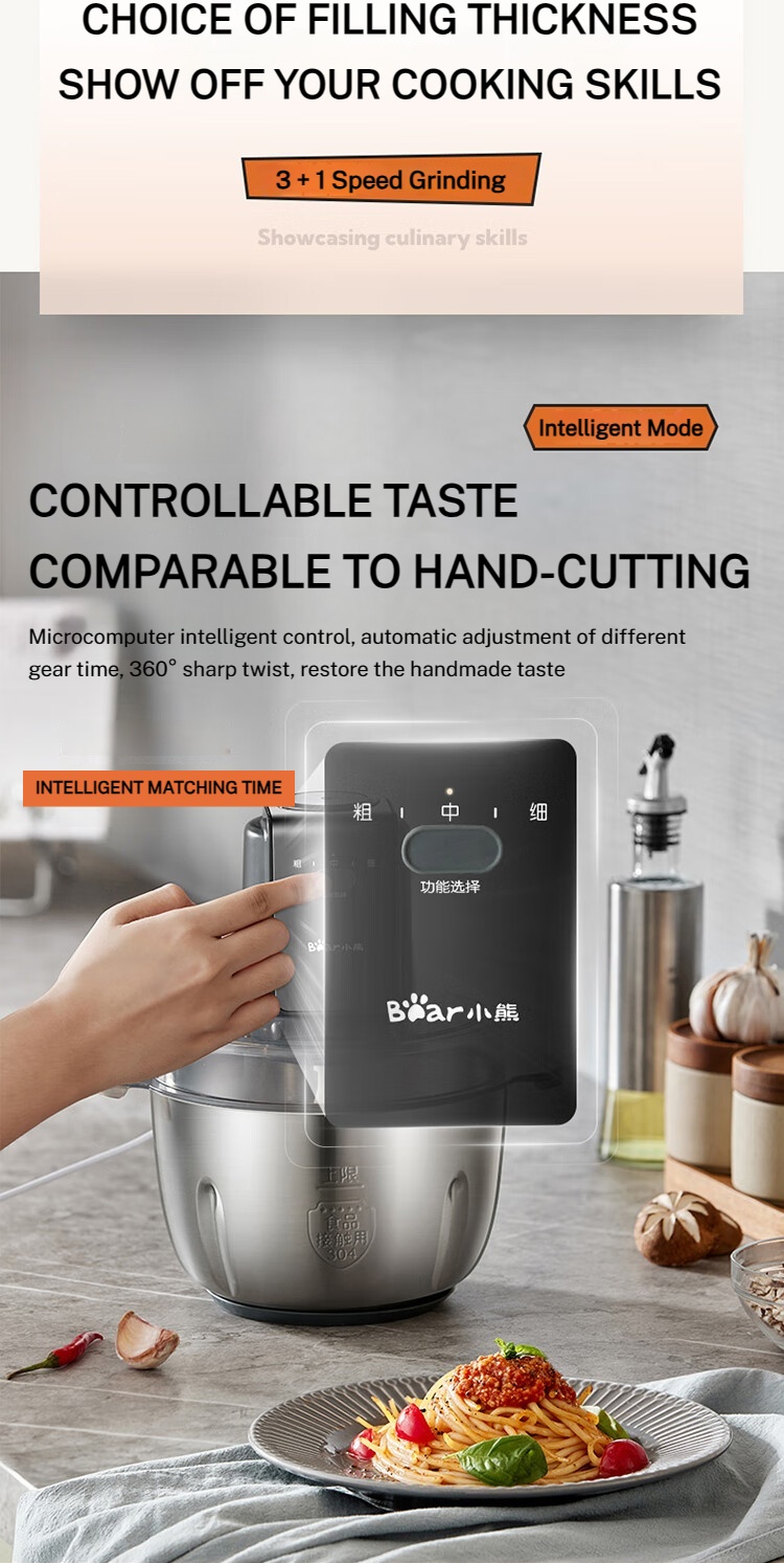 Bear Blender Heavy Duty Food Processor Electric Meat Grinder Vegetable ...