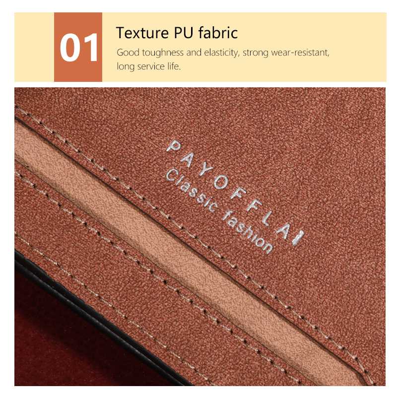 Men's PU Leather Wallet Slim Business - Horizontal Design with Multiple ...
