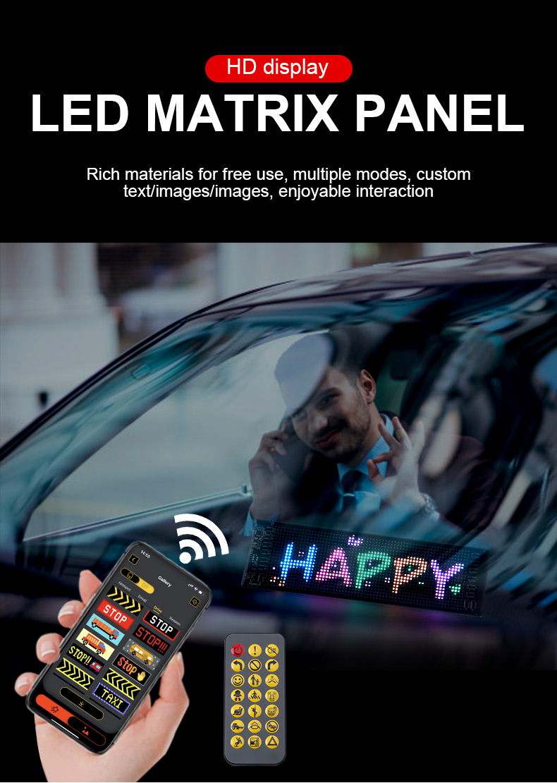 LED screen logo billboard, car rear window display screen RGB flexible ...