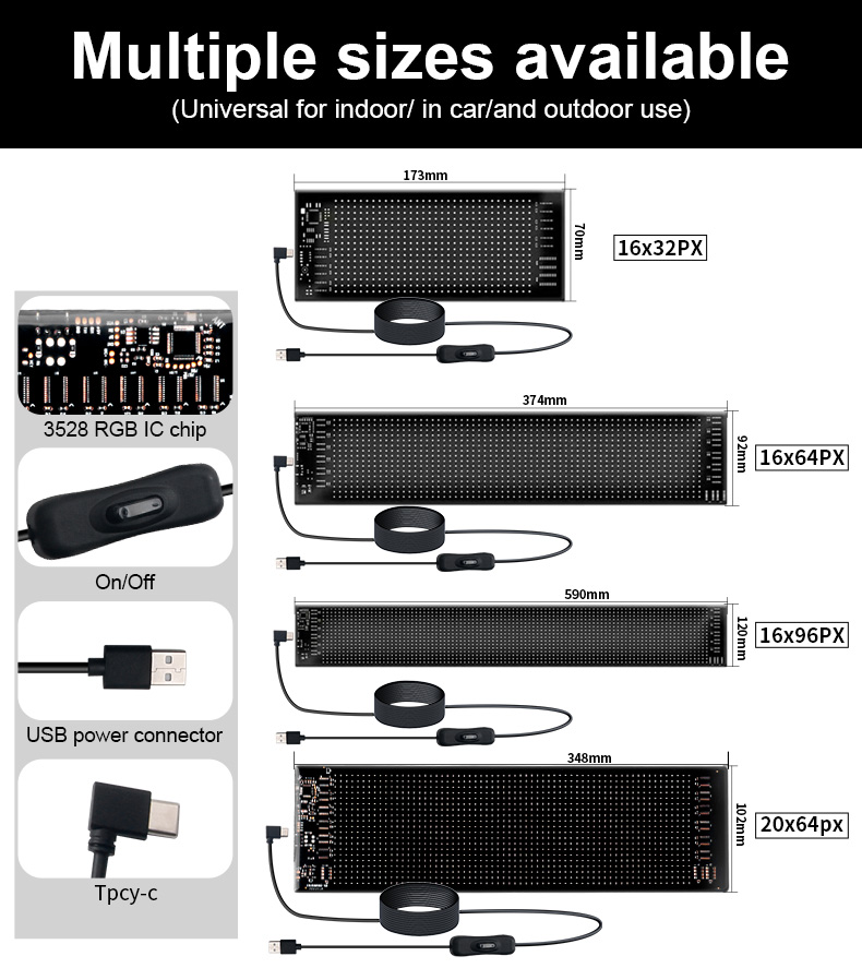 LED screen logo billboard, car rear window display screen RGB flexible ...