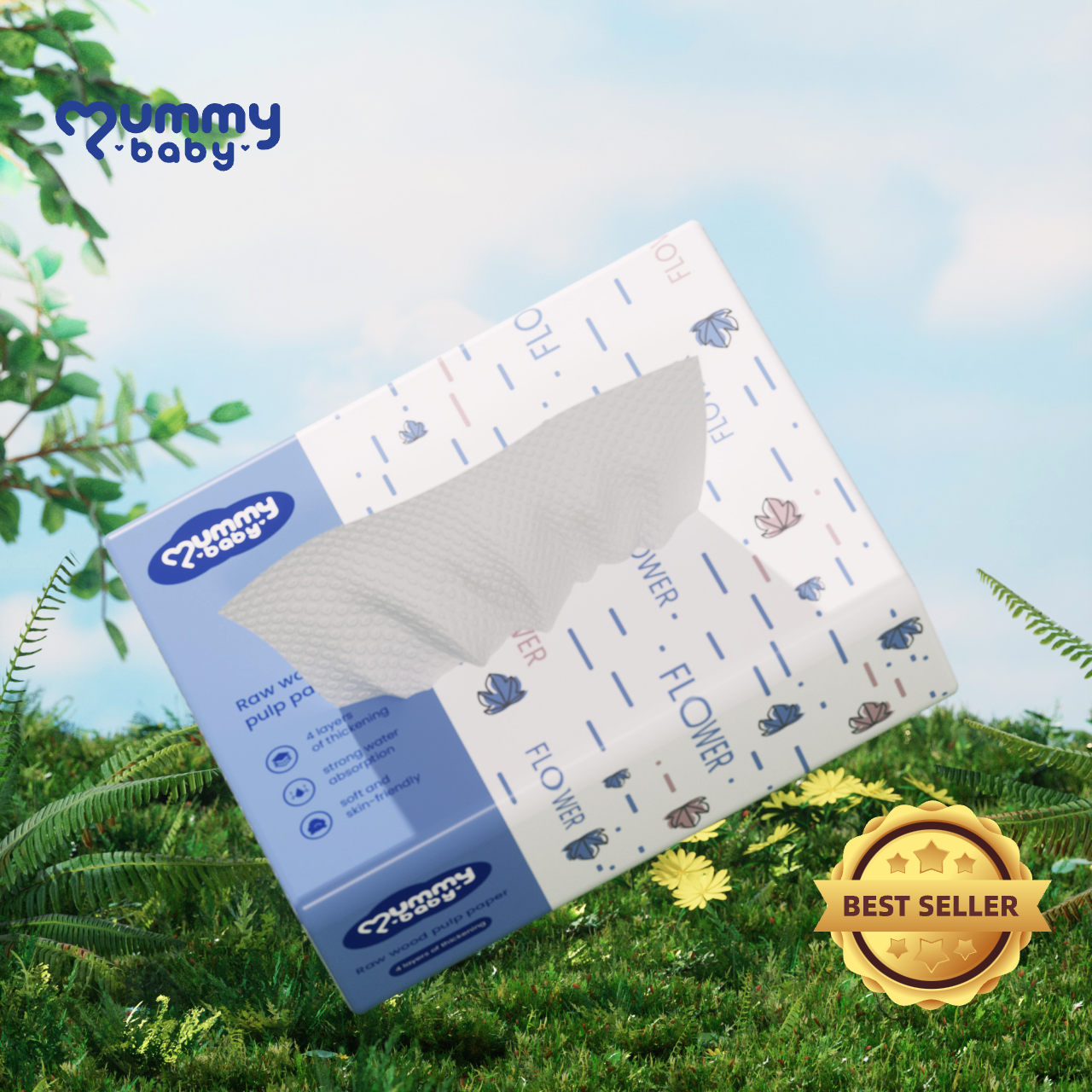 Mummy baby Native Wood Pulp Facial Tissue Interfolded Paper Towe 4ply ...