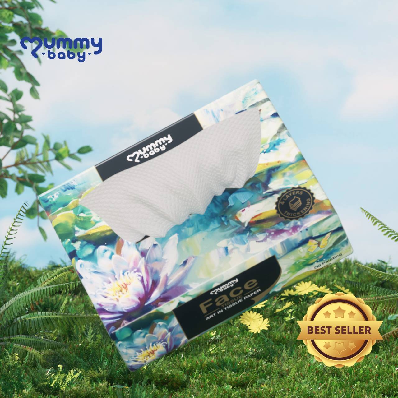 Mummybaby High quality 4Ply wood tissue Facial Tissue paper towel ...