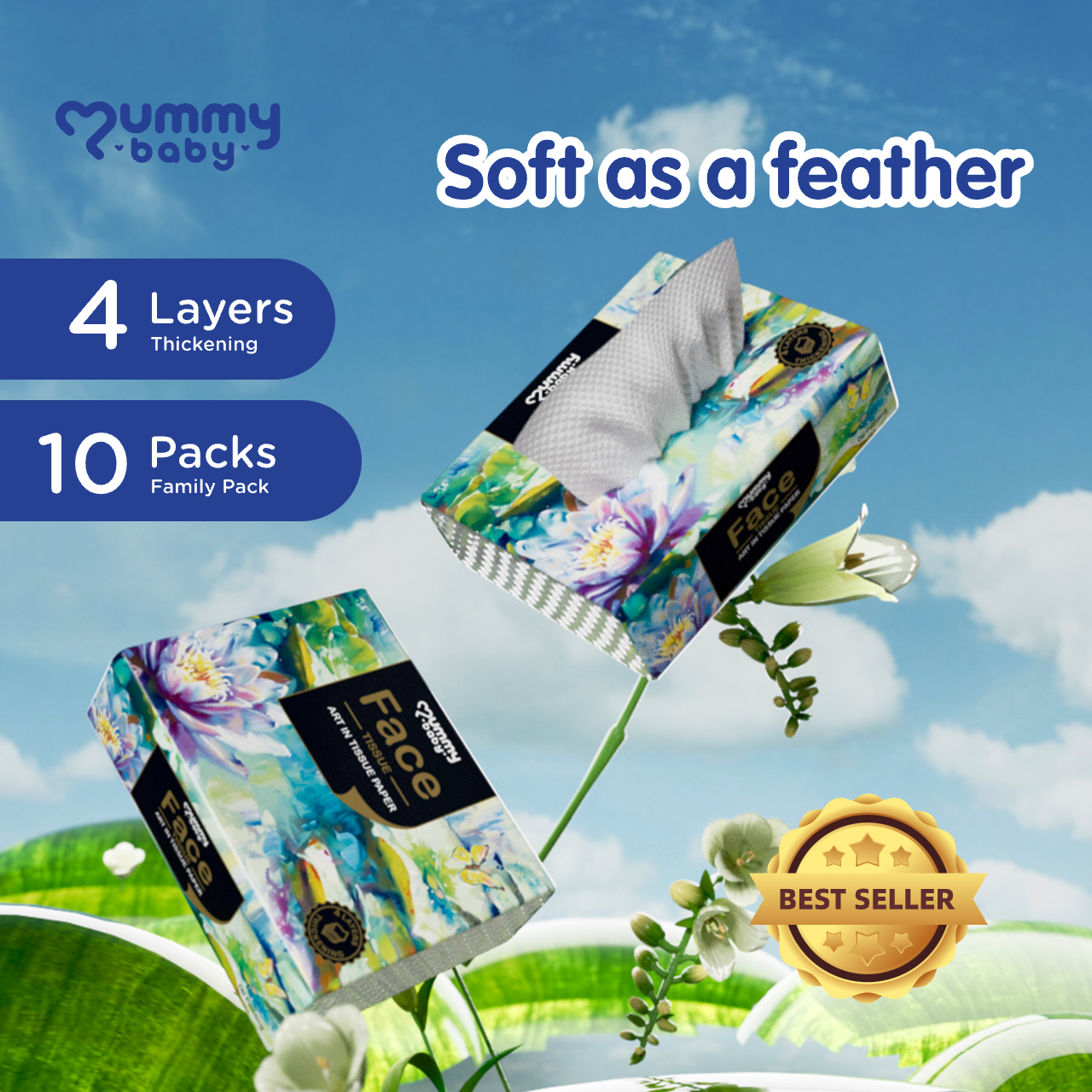 Mummybaby High quality 4Ply wood tissue Facial Tissue paper towel ...