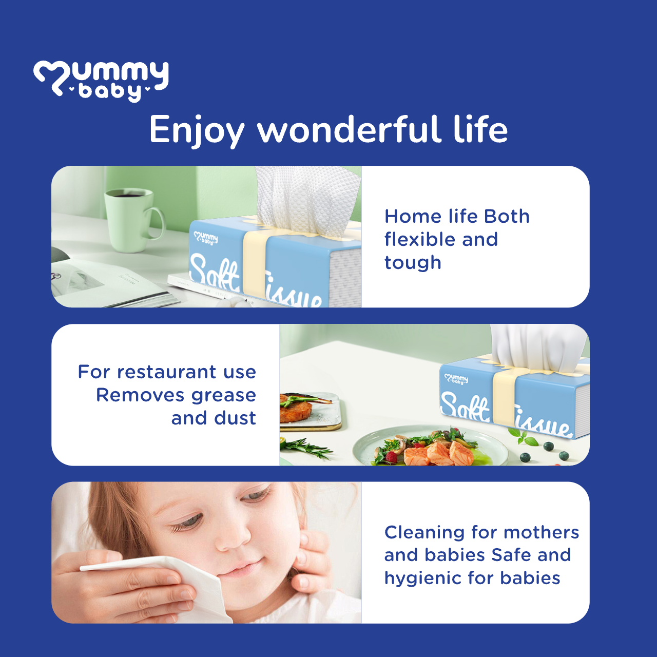 Mummybaby Super Strong and Soft Natural Facial Tissue 4 Layers 10pack ...