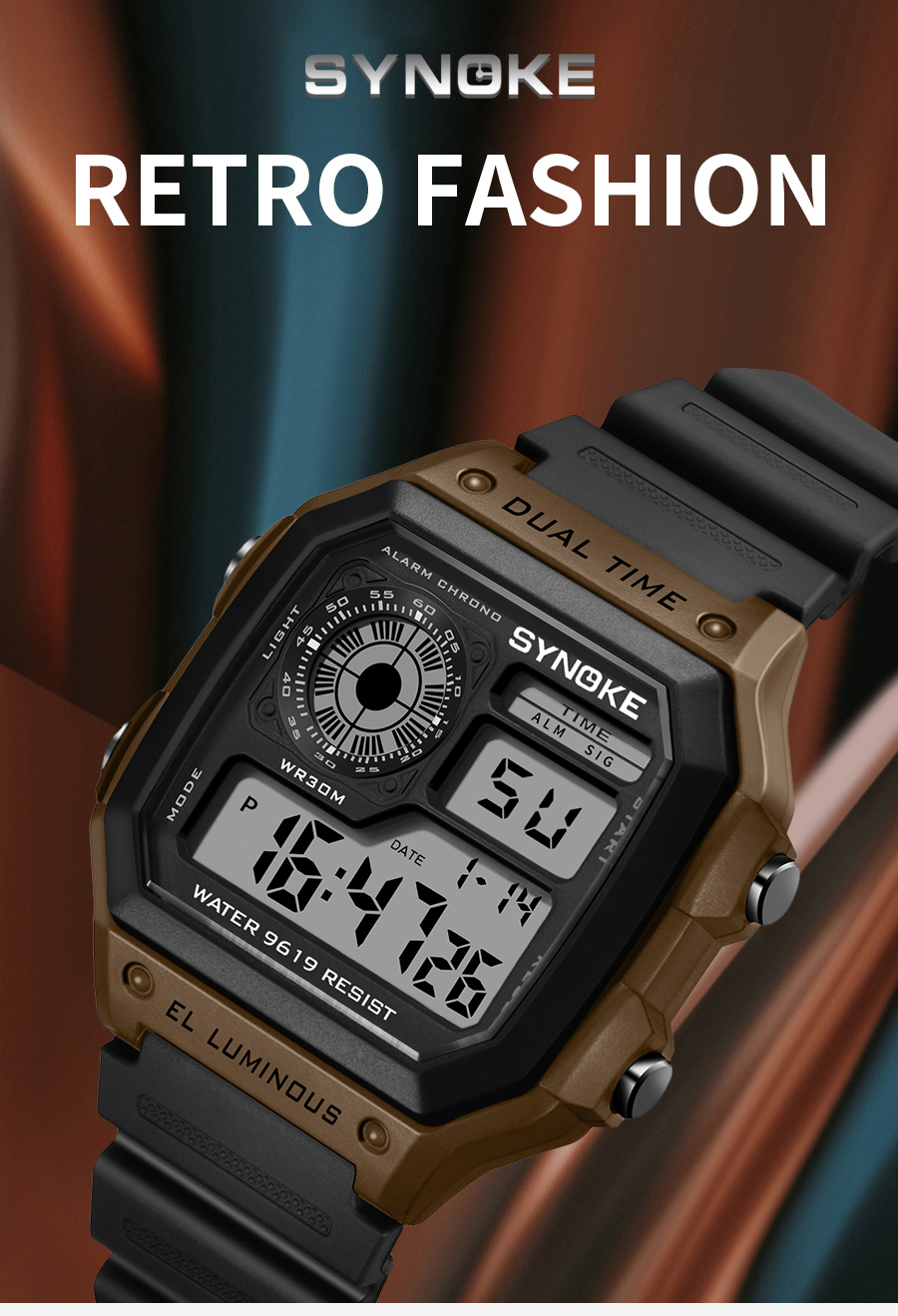 SYNOKE Men's Military Digital Watch, Water-Resistant Sports Timepiece ...