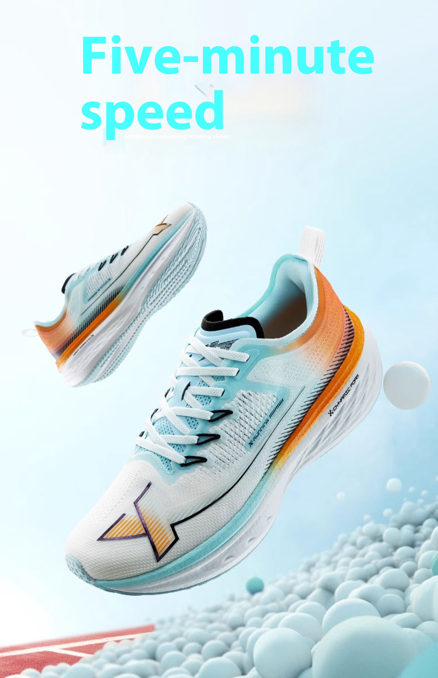 XTEP Fivespeed Running Shoes Men Cushioning Shock Absorption Sports ...