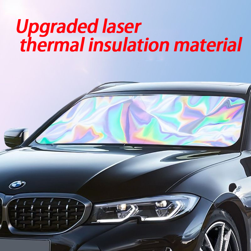 2024 New Car Laser Sunshade Foldable Front Sunscreen Front Sunshade ...