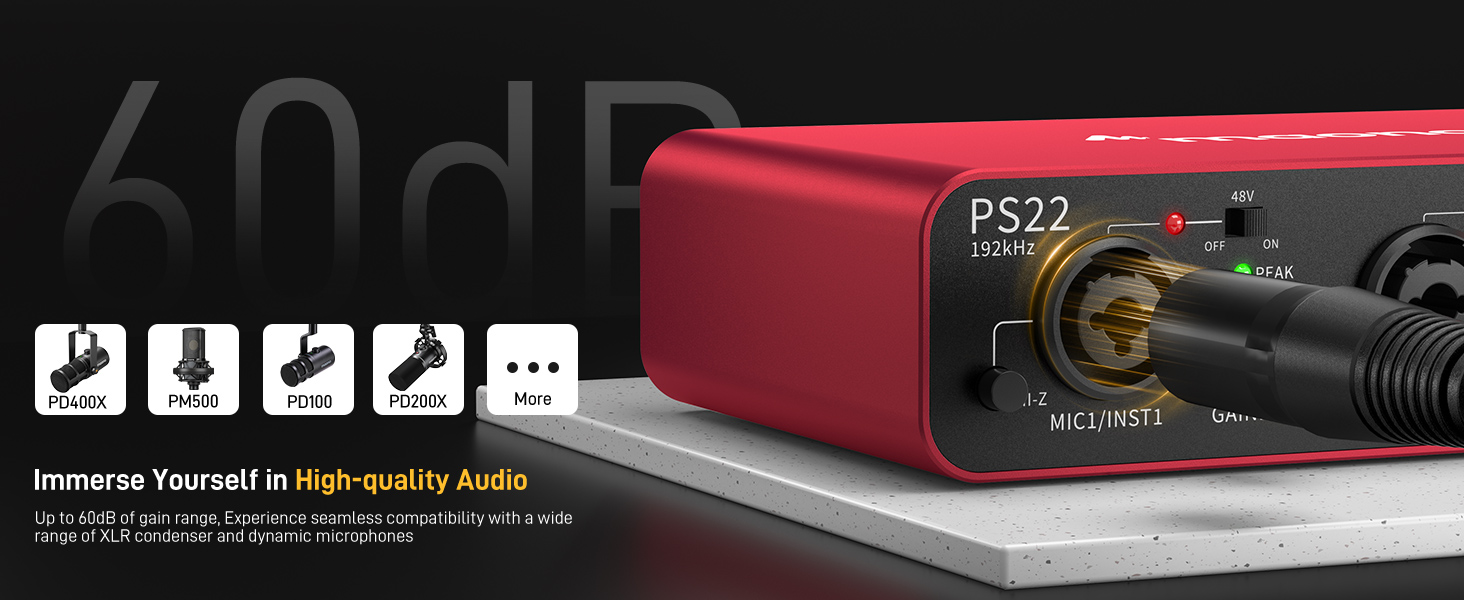 Maono PS22 Professional Audio Interface Audio Mixer for PC,Phone ...