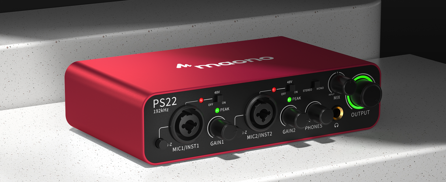 Maono PS22 Professional Audio Interface Audio Mixer for PC,Phone ...