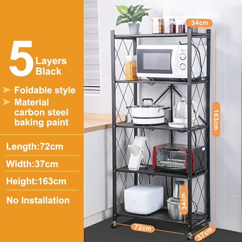 LiGO 3 Tier/4 Tier/5 Tier Foldable Storage Rack Organizer Home Storage ...
