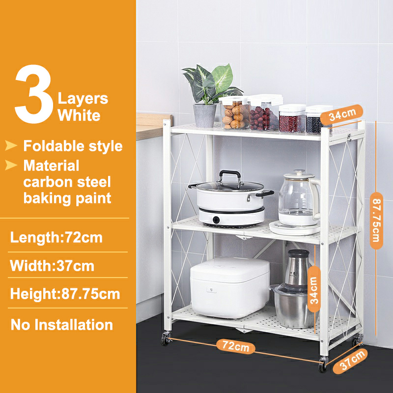LiGO 3 Tier/4 Tier/5 Tier Foldable Storage Rack Organizer Home Storage ...