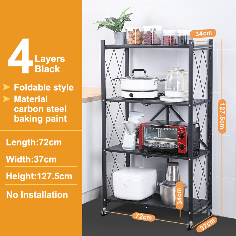 LiGO 3 Tier/4 Tier/5 Tier Foldable Storage Rack Organizer Home Storage ...