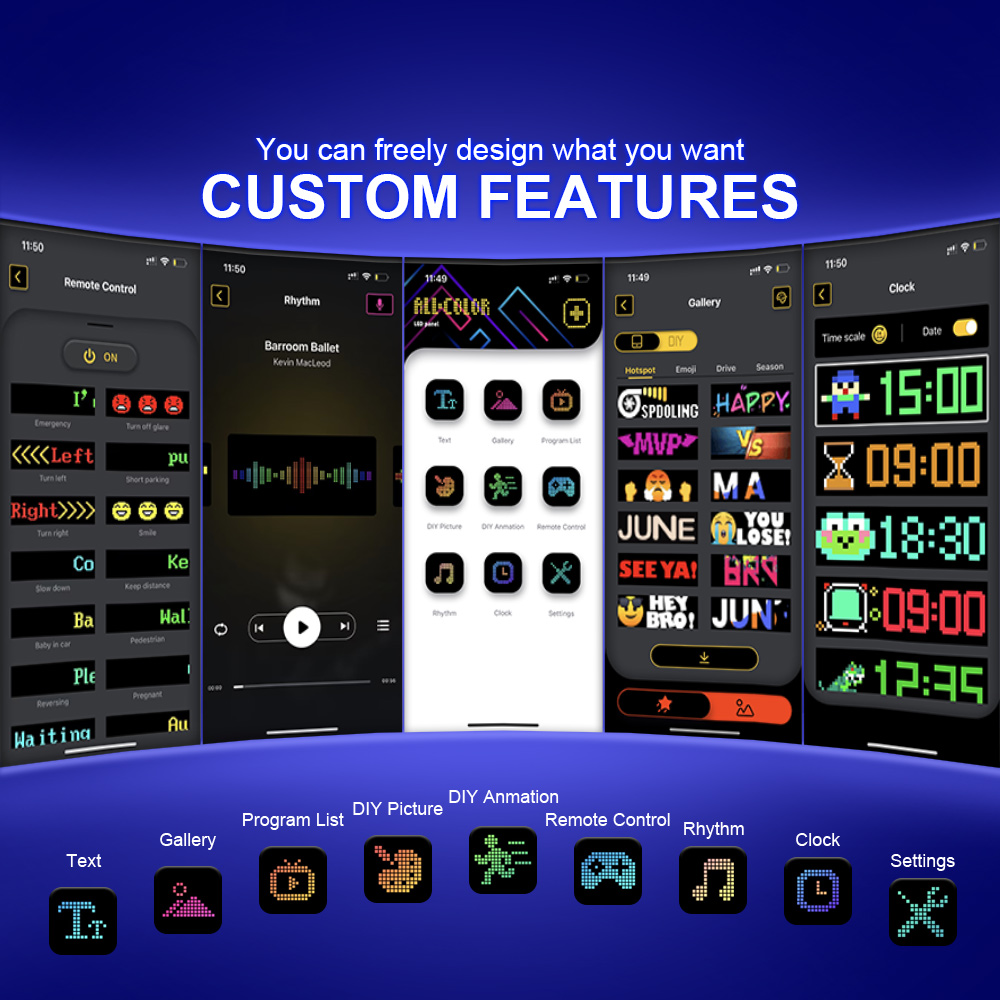 DIY Car LED Logo Soft Screen Smart LED Mobile APP Control Matrix Pixel ...