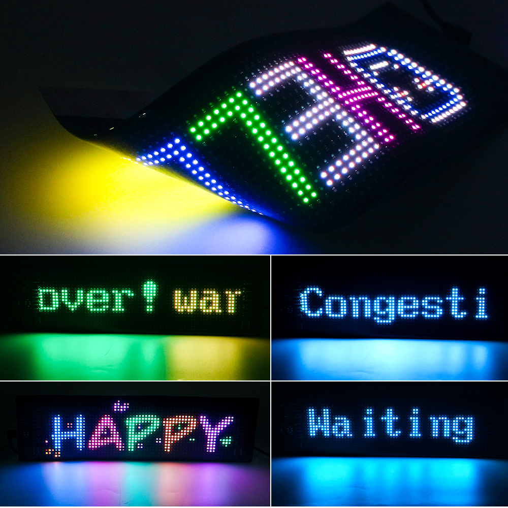 DIY Car LED Logo Soft Screen Smart LED Mobile APP Control Matrix Pixel ...