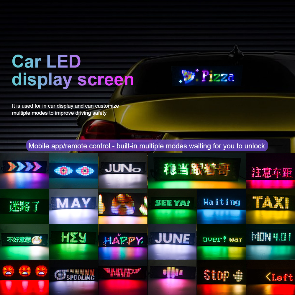 DIY Car LED Logo Soft Screen Smart LED Mobile APP Control Matrix Pixel ...