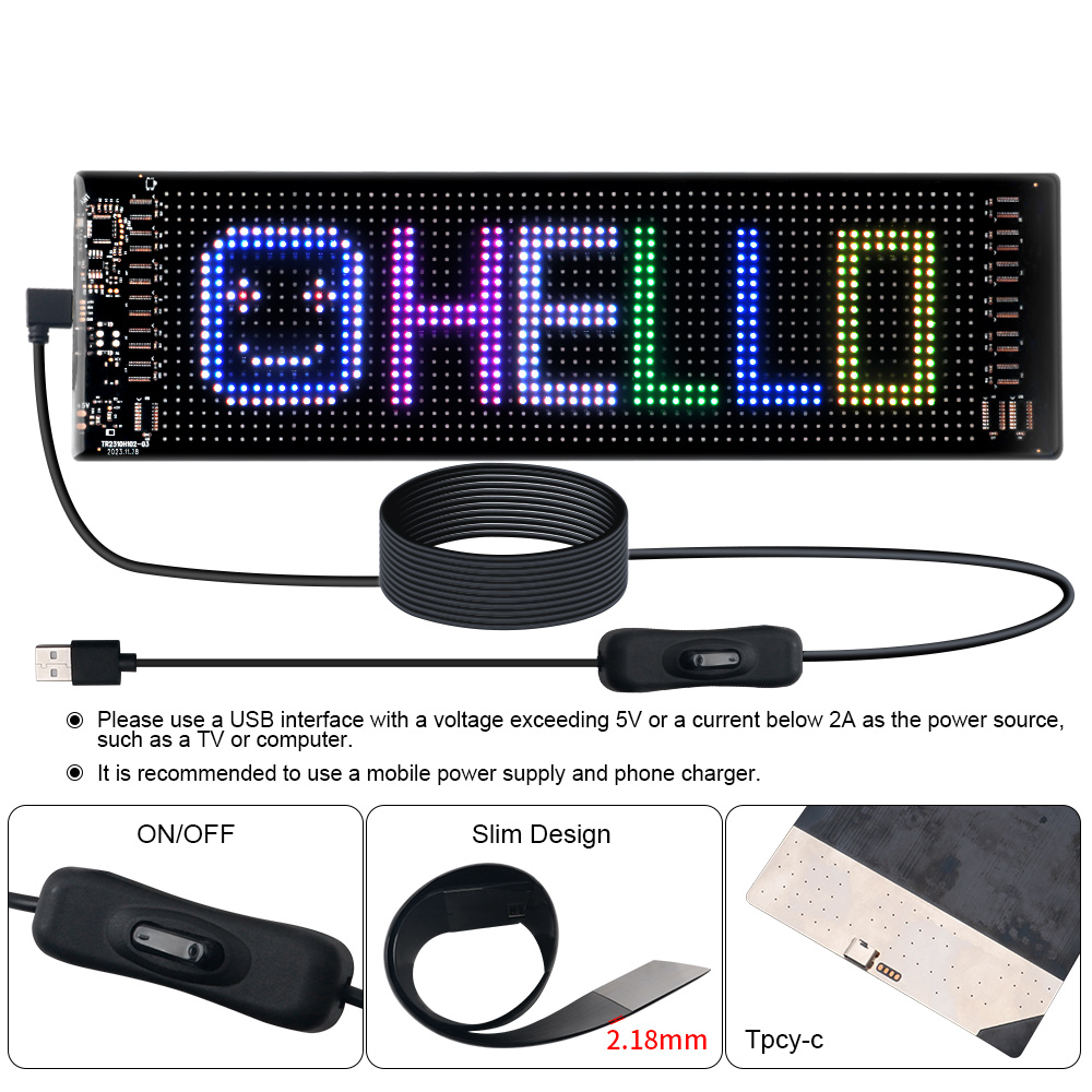 DIY Car LED Logo Soft Screen Smart LED Mobile APP Control Matrix Pixel ...