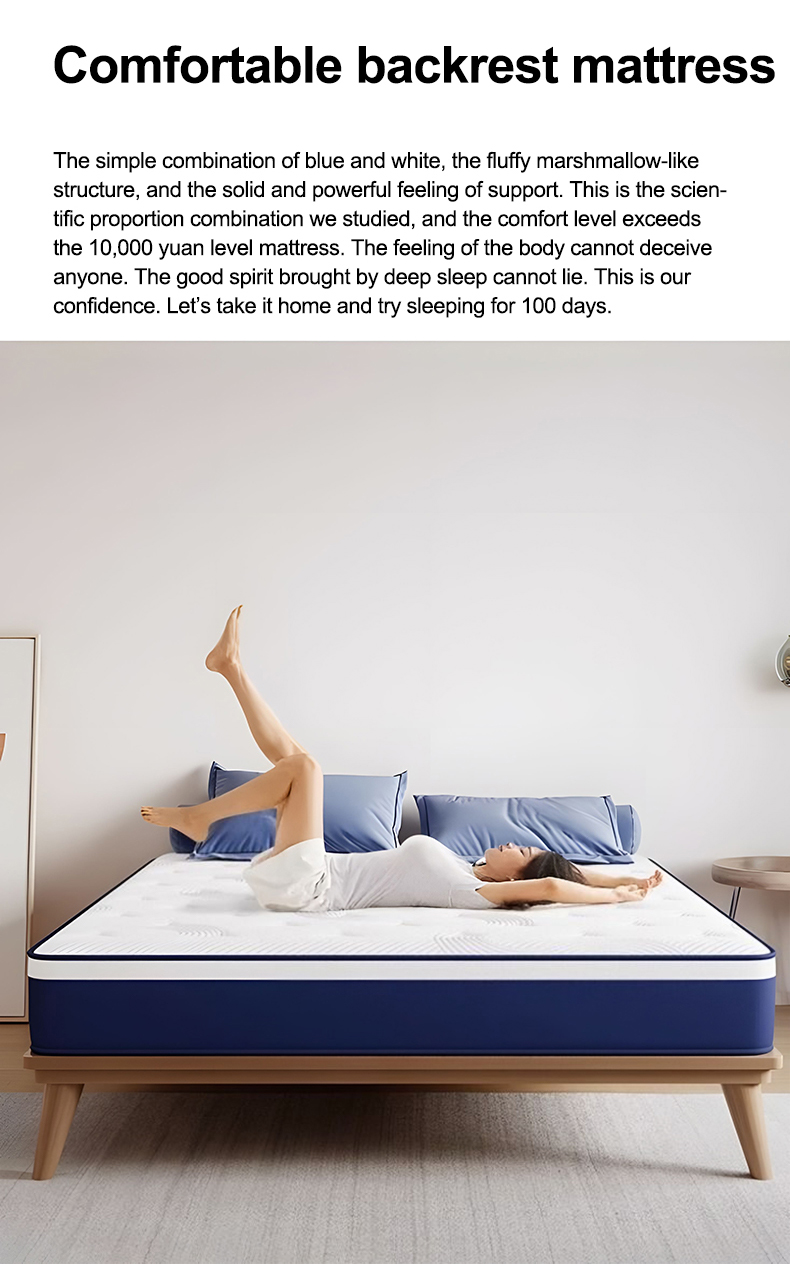 Dreame 9.5 Inch Blue Foam Spring Mattress Medium Hardness Ridge ...