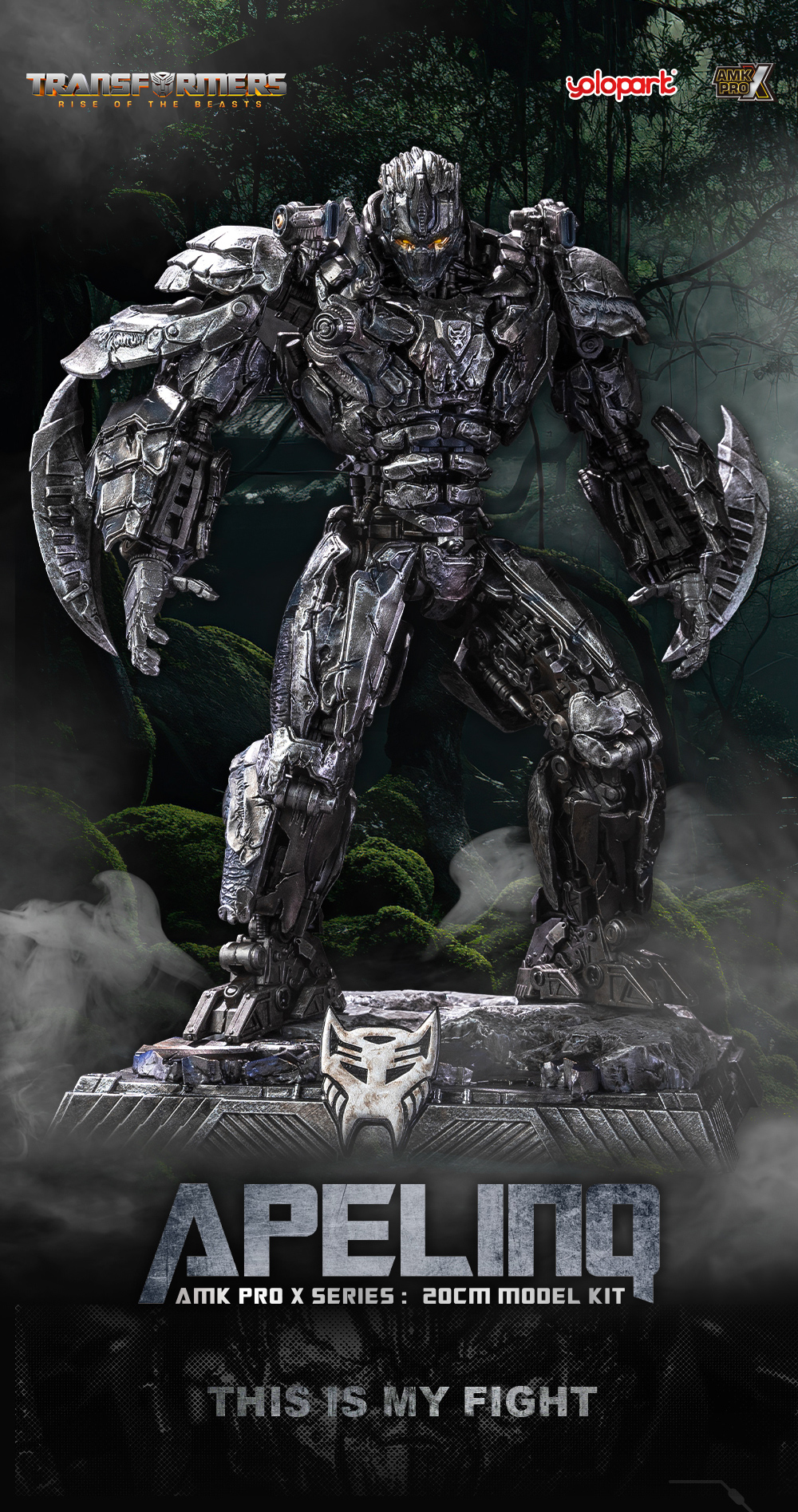YOLOPARK AMK PRO X Series Transformers Movie 7 Rise of The Beasts 22cm Apelinq Model Kit ...