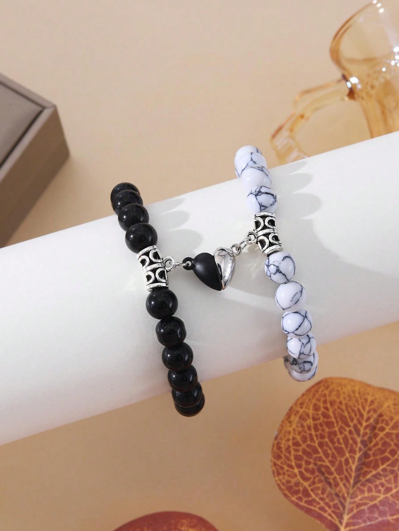 2 Items Fashionable Magnet Heart-to-Heart Couple Style Love Heart ...