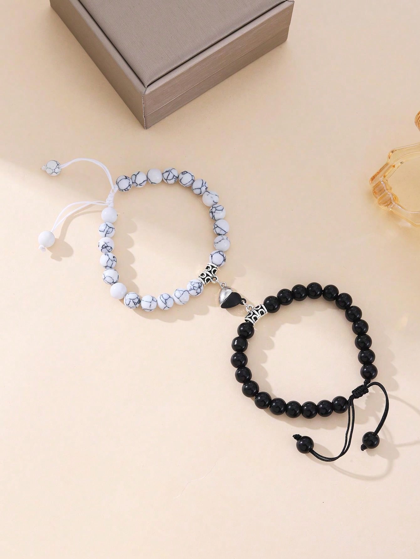 2 Items Fashionable Magnet Heart-to-Heart Couple Style Love Heart ...