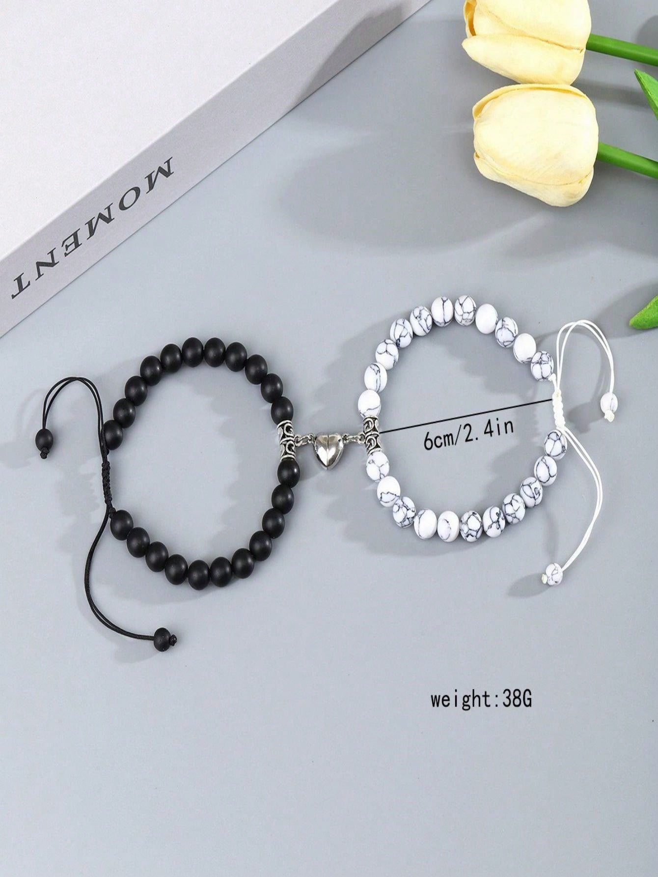 2 Items Fashionable Magnet Heart-to-Heart Couple Style Love Heart ...