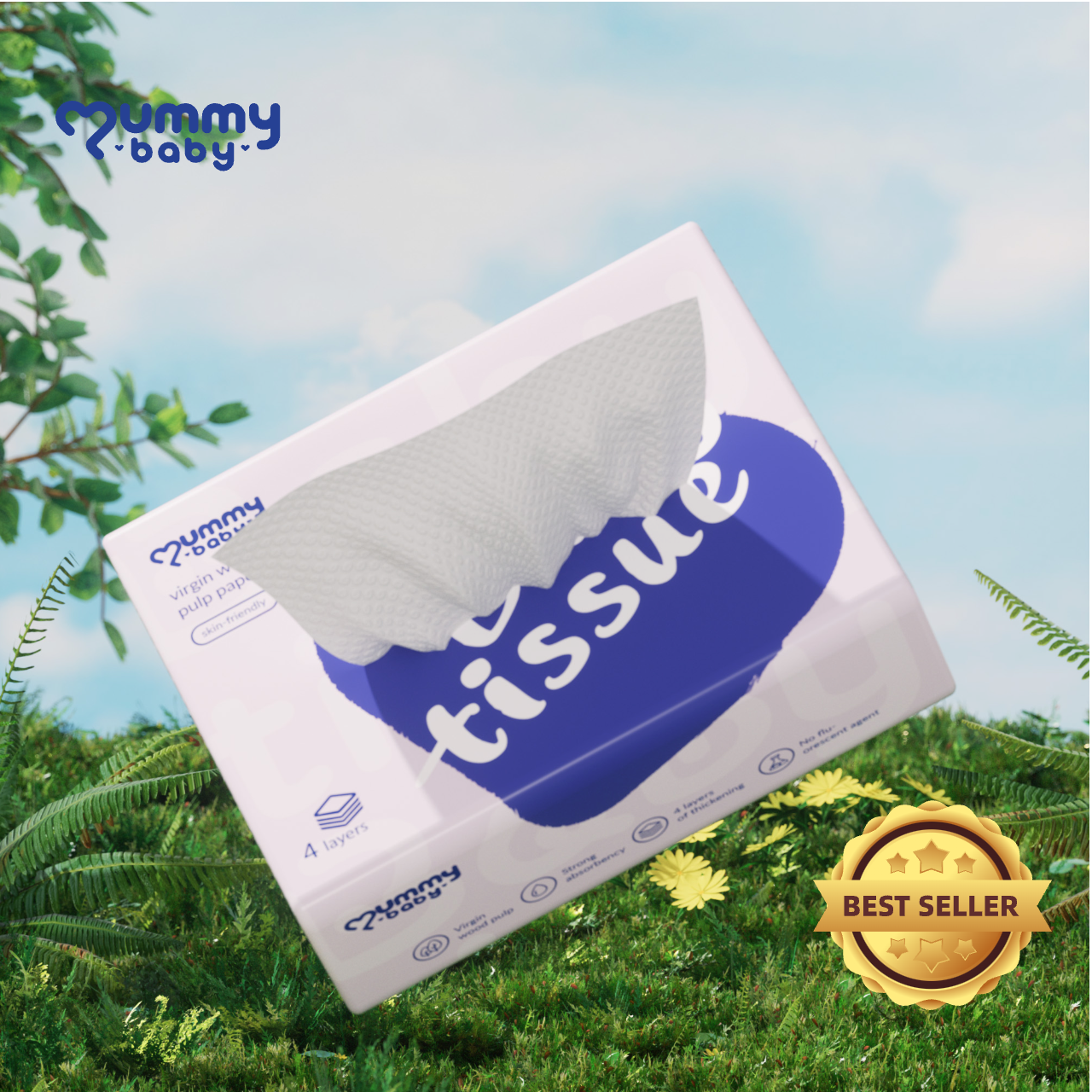 Mummybaby 10 packing Facial Tissue order Tissue 4-Ply Car toilet paper ...