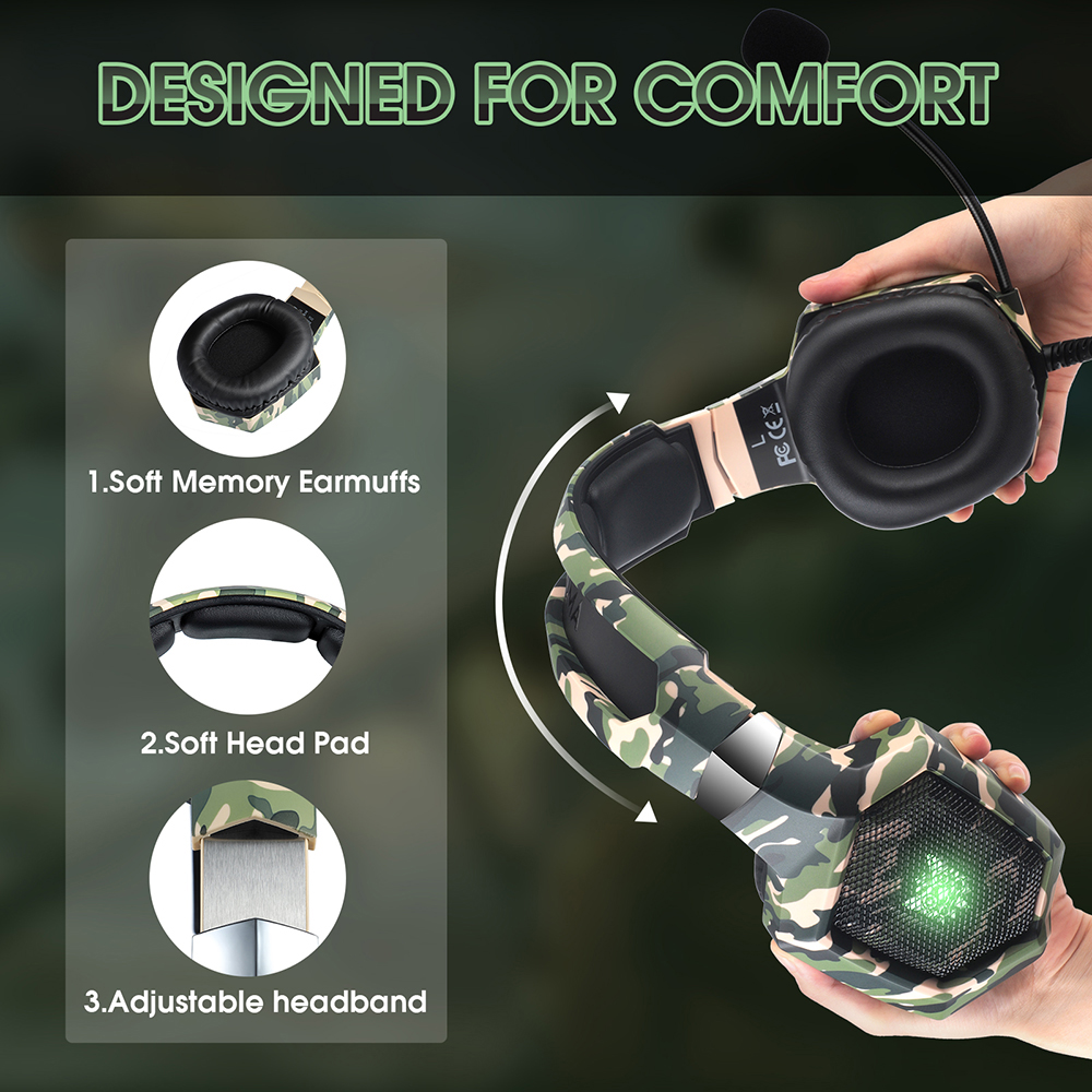 Onikuma K8 RGB Gaming Headset Gaming Headset compatible with both PC ...
