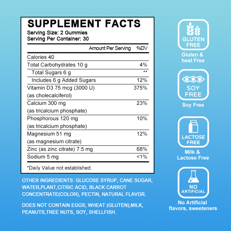 Mulittea Calcium Magnesium Zinc with Vitamin D3 Supplement Calcium ...