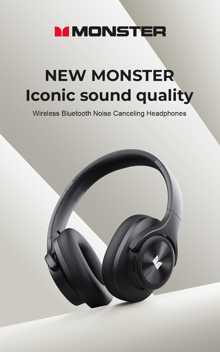 Monster MISSION 200 Bluetooth Headphone Wireless Headphone Gaming Low Latency Music Noise ...