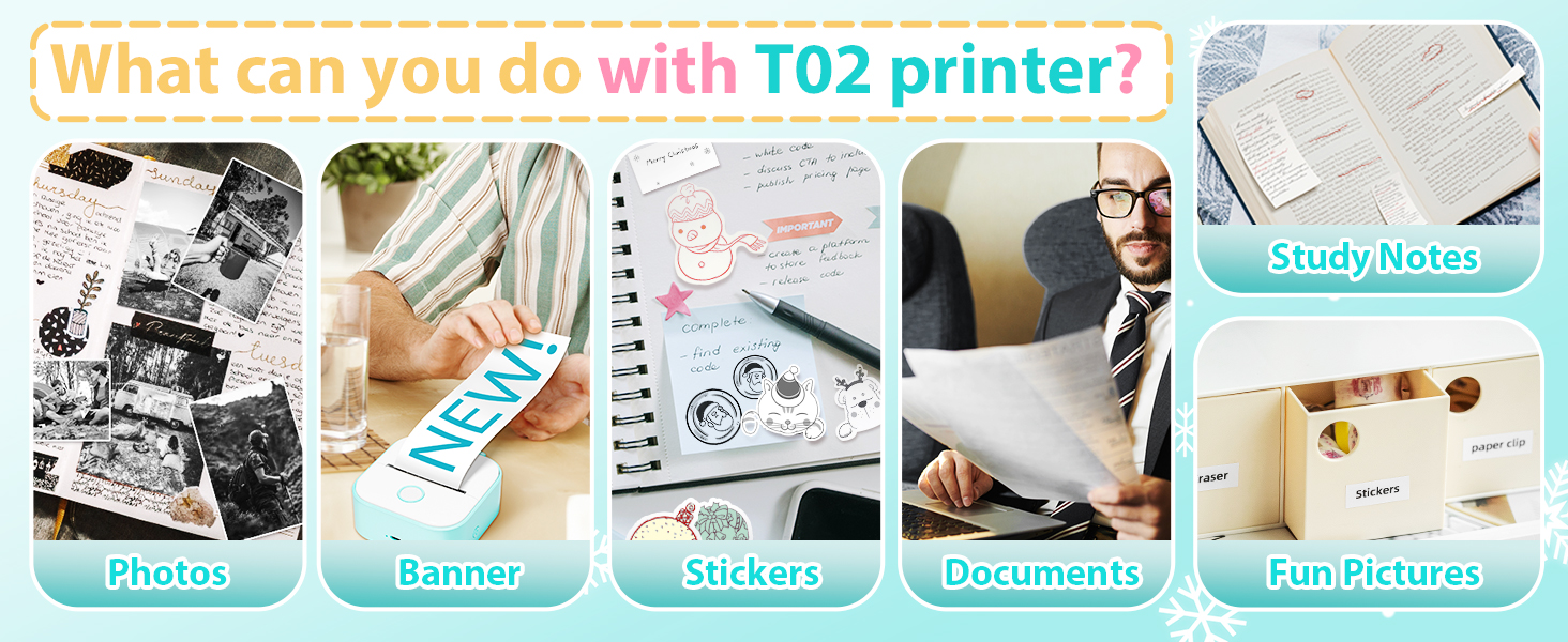 Phomemo T02 Mini Label Maker Sticker Machine,Bluetooth Portable Inkless ...