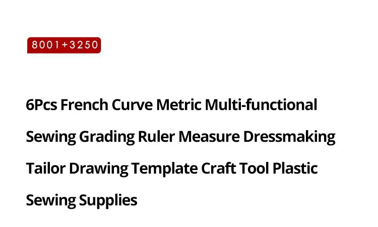 6Pcs French Curve Metric Multi-functional Sewing Grading Ruler Measure ...