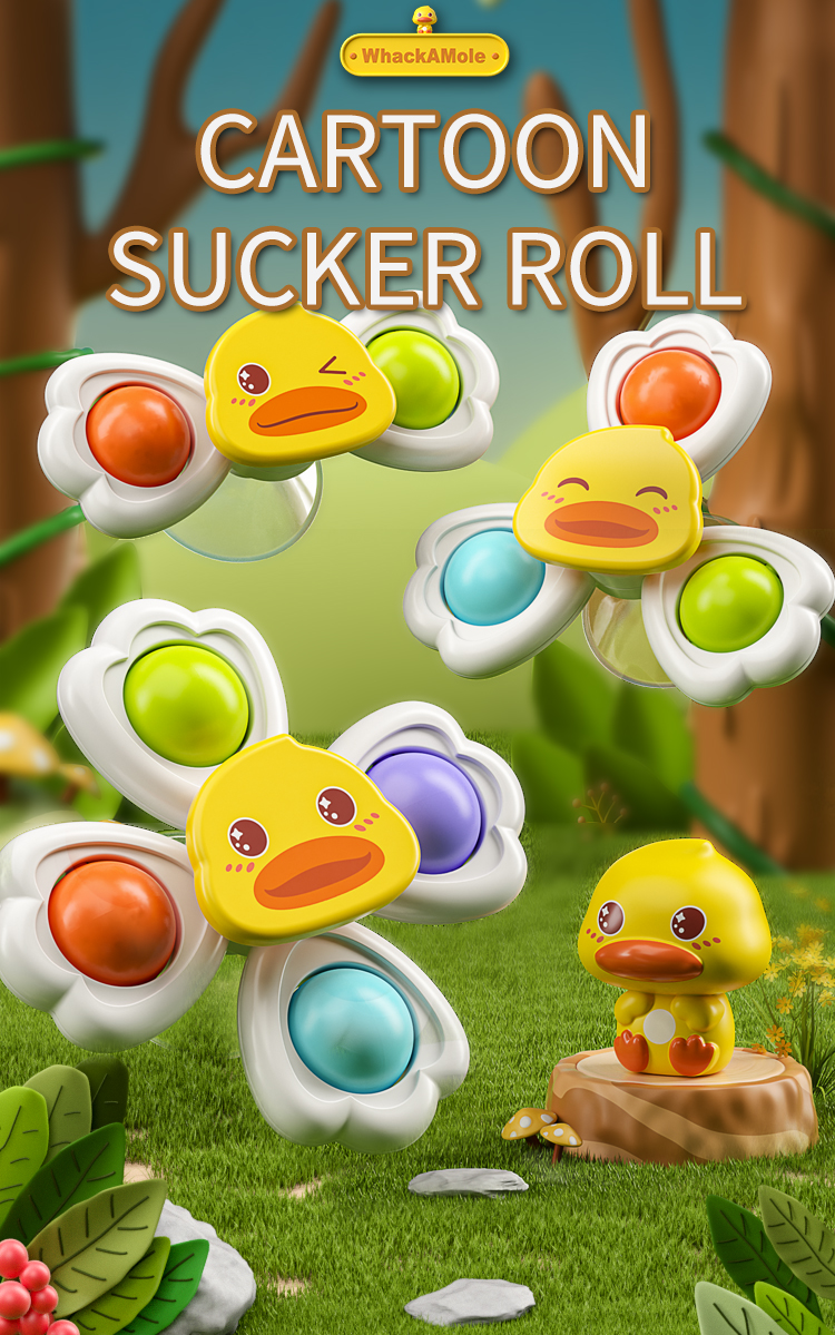 TEMI 3-potong Baby Spinner Cute Animal Flower Spinning Cartoon Cartoon ...