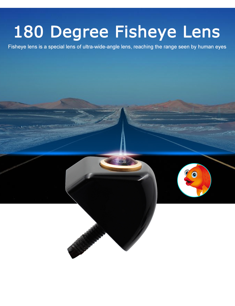 CCD HD 180 Degree Fisheye Lens Car Camera Rear / Front View Wide Angle ...