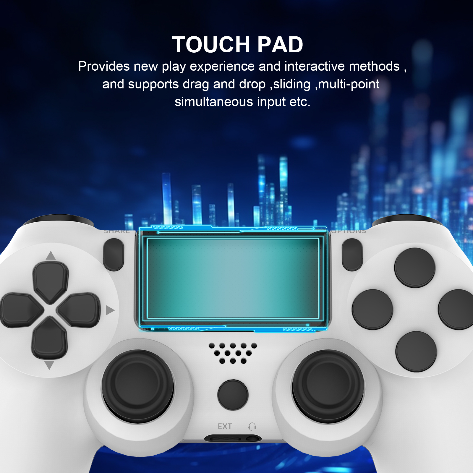 Wireless Gamepad PC Joystick touchpad Dual Vibration For PS4 PS3 PC No ...