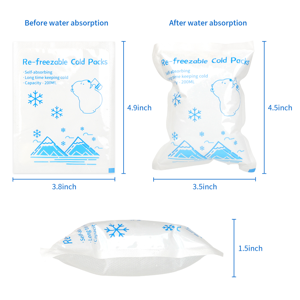 Portable 200ml Mini Reusable Ice Pack Cold Gel Insulated Cooler Bag ...