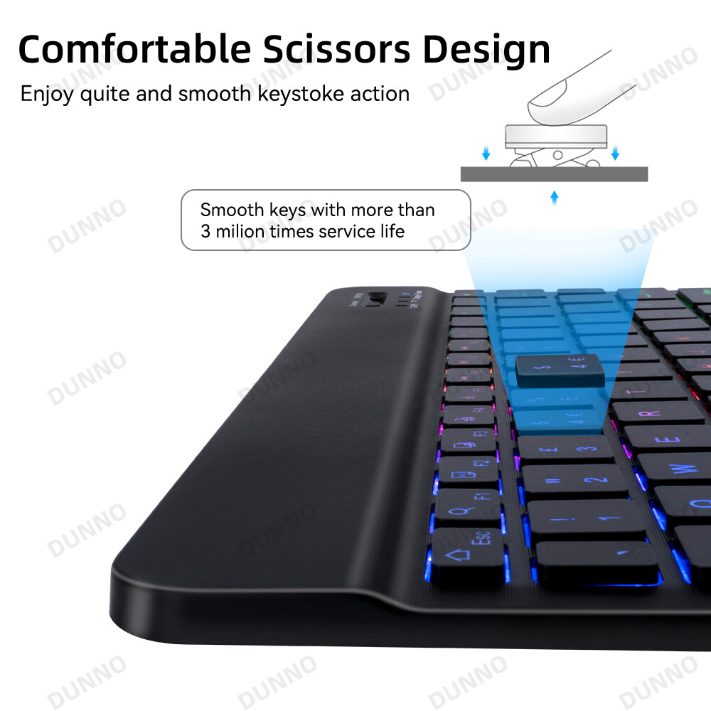 DANYCASE Backlit Keyboard for Tablet iPad Android iOS Laptop Wireless ...